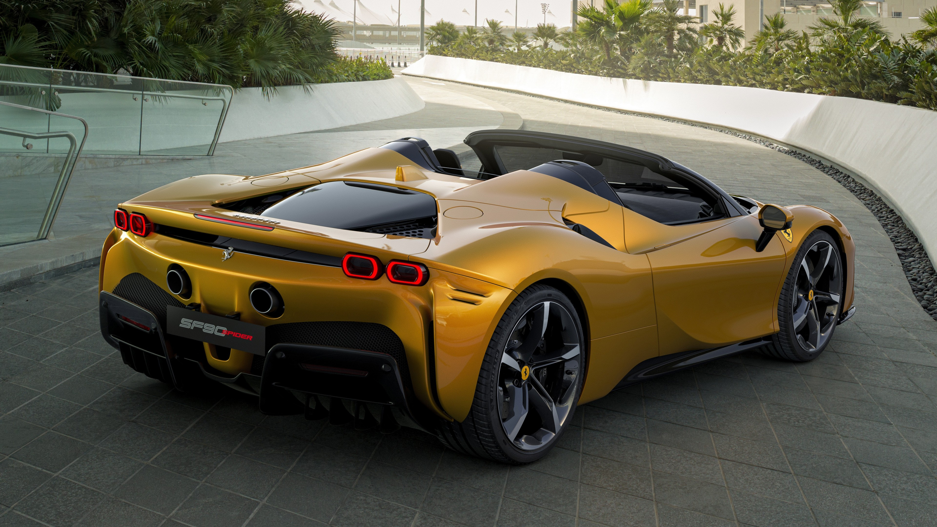 Ferrari sf90 stradale convertible rear view · 1920x1080 Full HD free ...