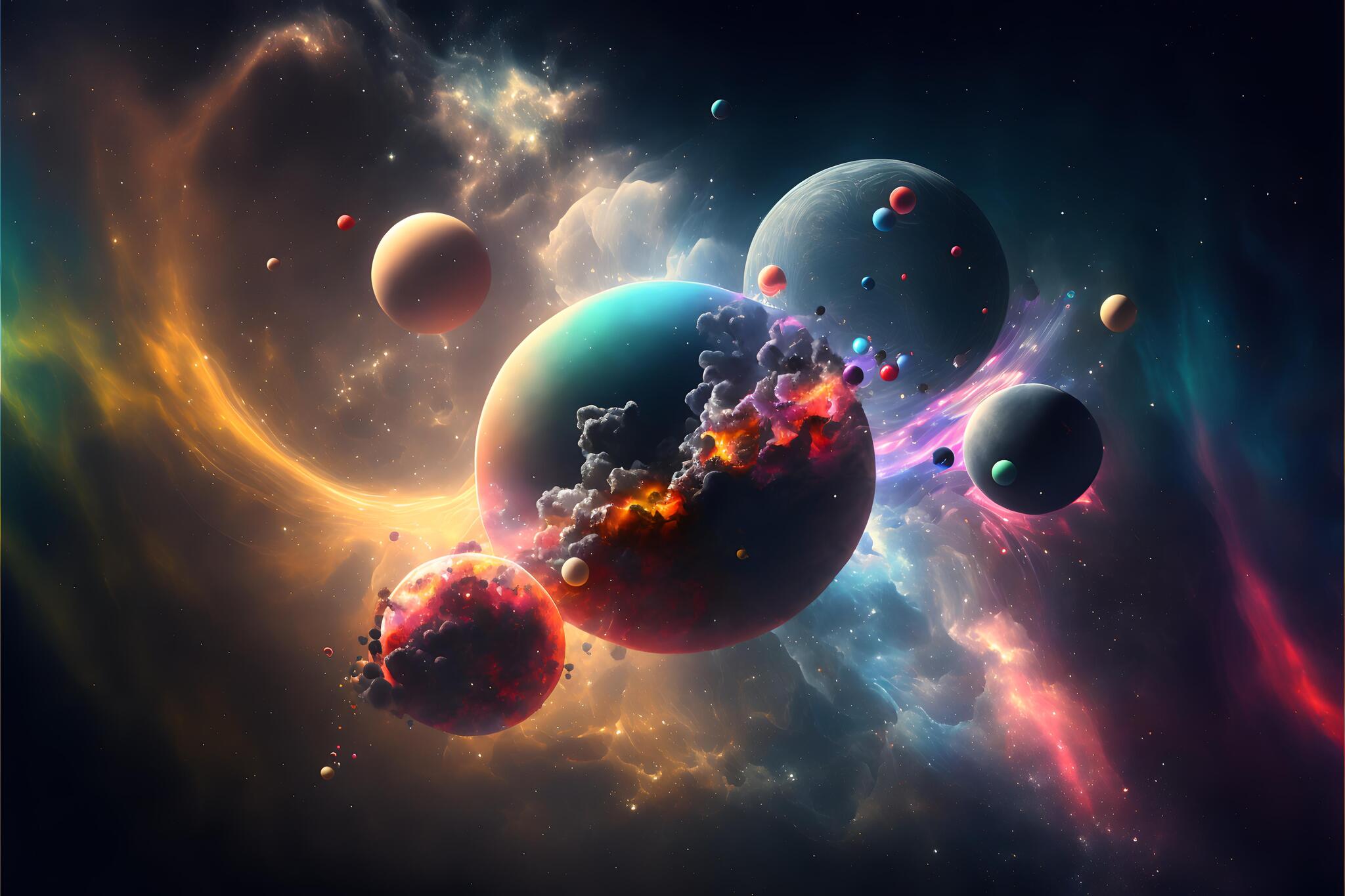 Planets in bright colors · 1920x1080 Full HD free photo from webphp ...