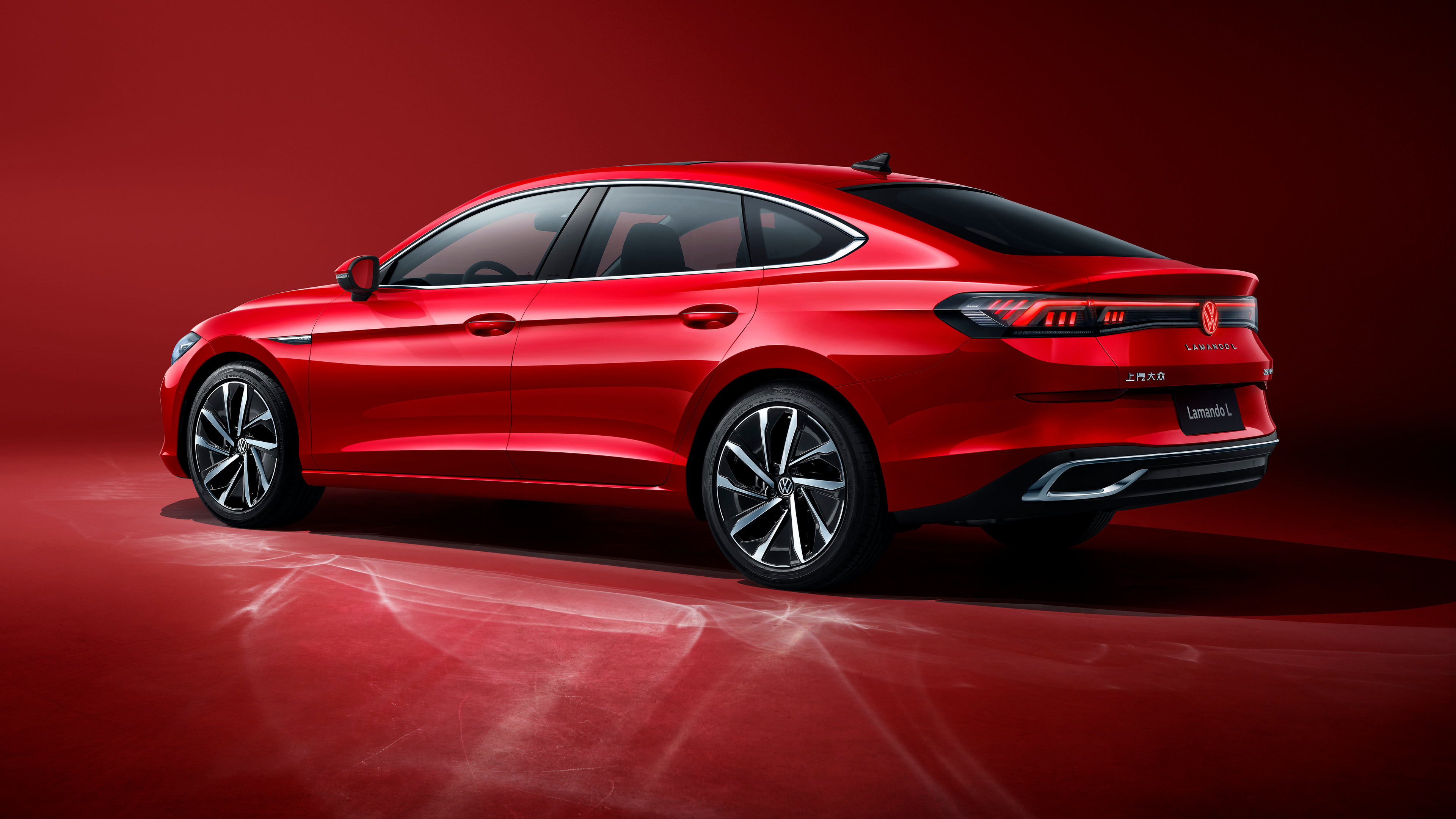 Red Volkswagen lamando 2022 on a red background · 2560x1440 QHD & WQHD ...