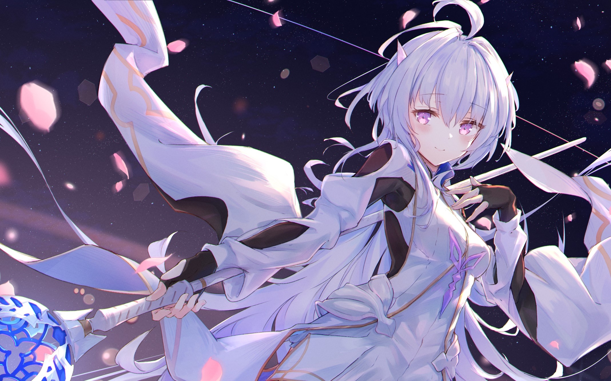 Wallpapers merlin fate prototype white hair smiling gloves from bradeya - desktop images and ...