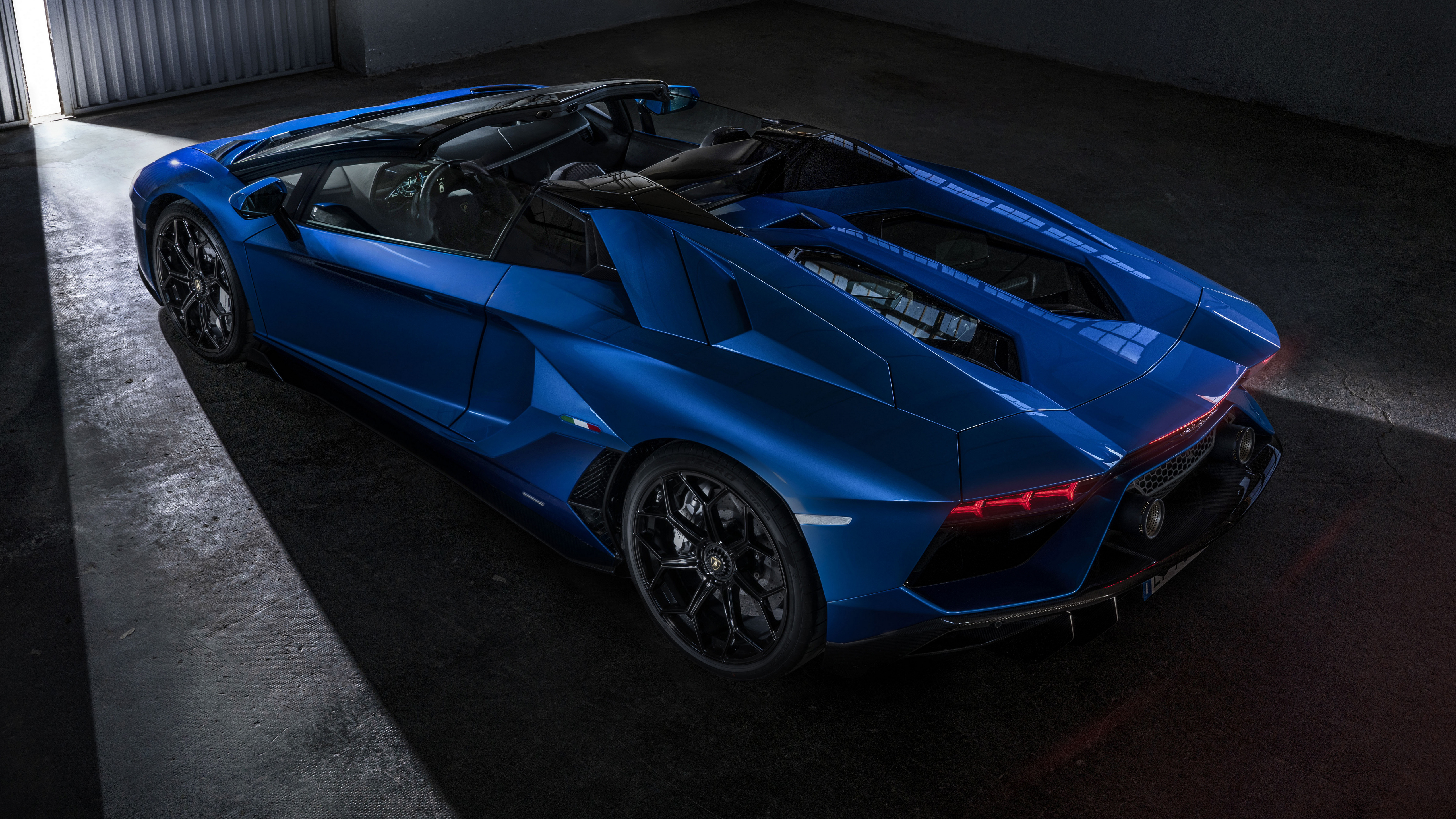 Blue lamborghini aventador lp 780-4 with rear view · 1920x1080 Full HD ...