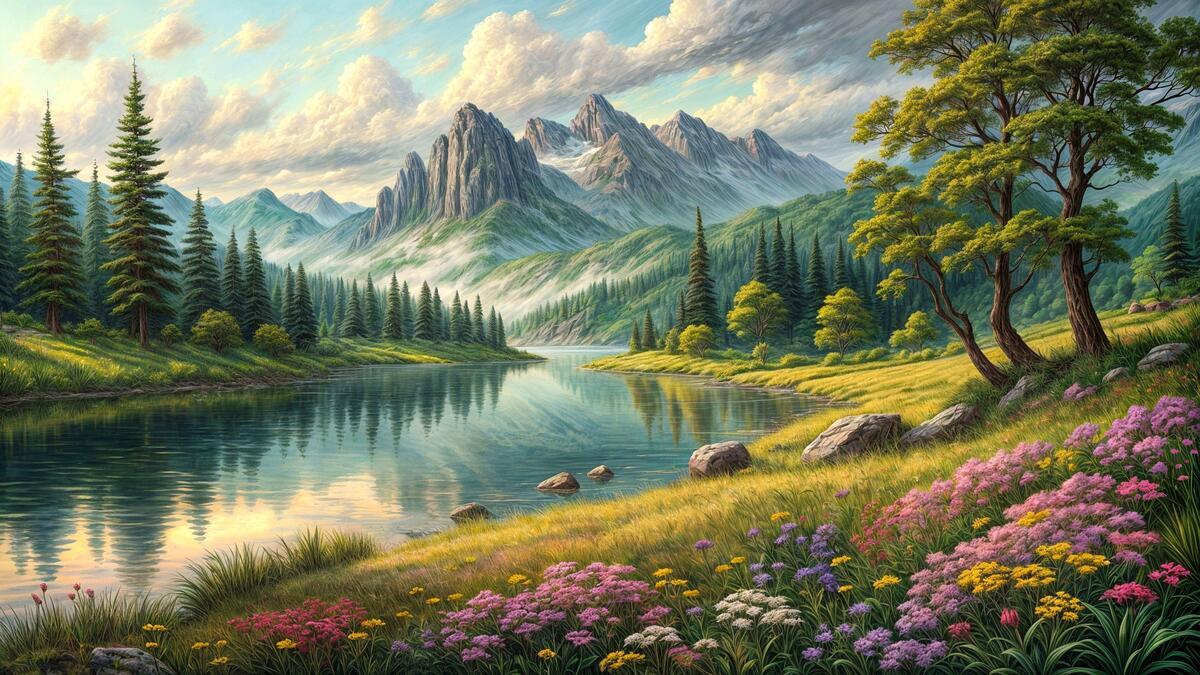 Пейзаж большая луна над лесным озером · бесплатная фотография от