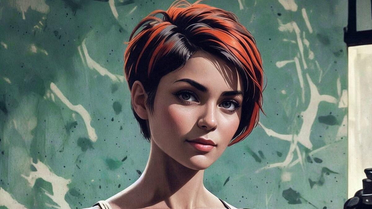 Рисунок портрет девушки с короткой стрижкой · бесплатная фотография от