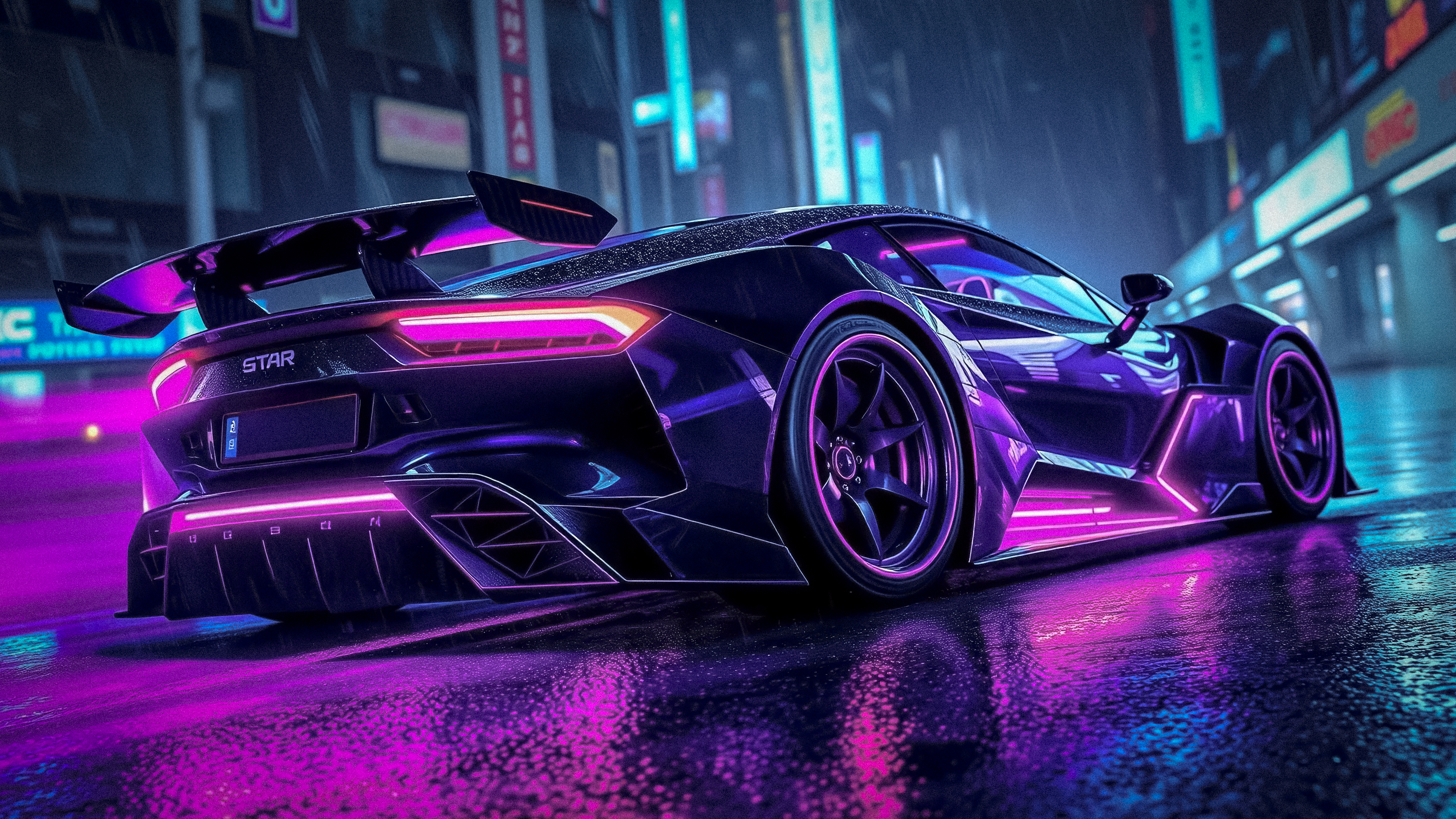 Evening neon city · 1920x1080 Full HD free photo from dubghost ...