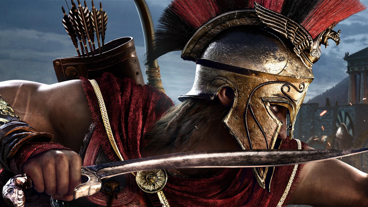 Обои игры Assassins Creed Odyssey шлем от Vozuru картинки на рабочий