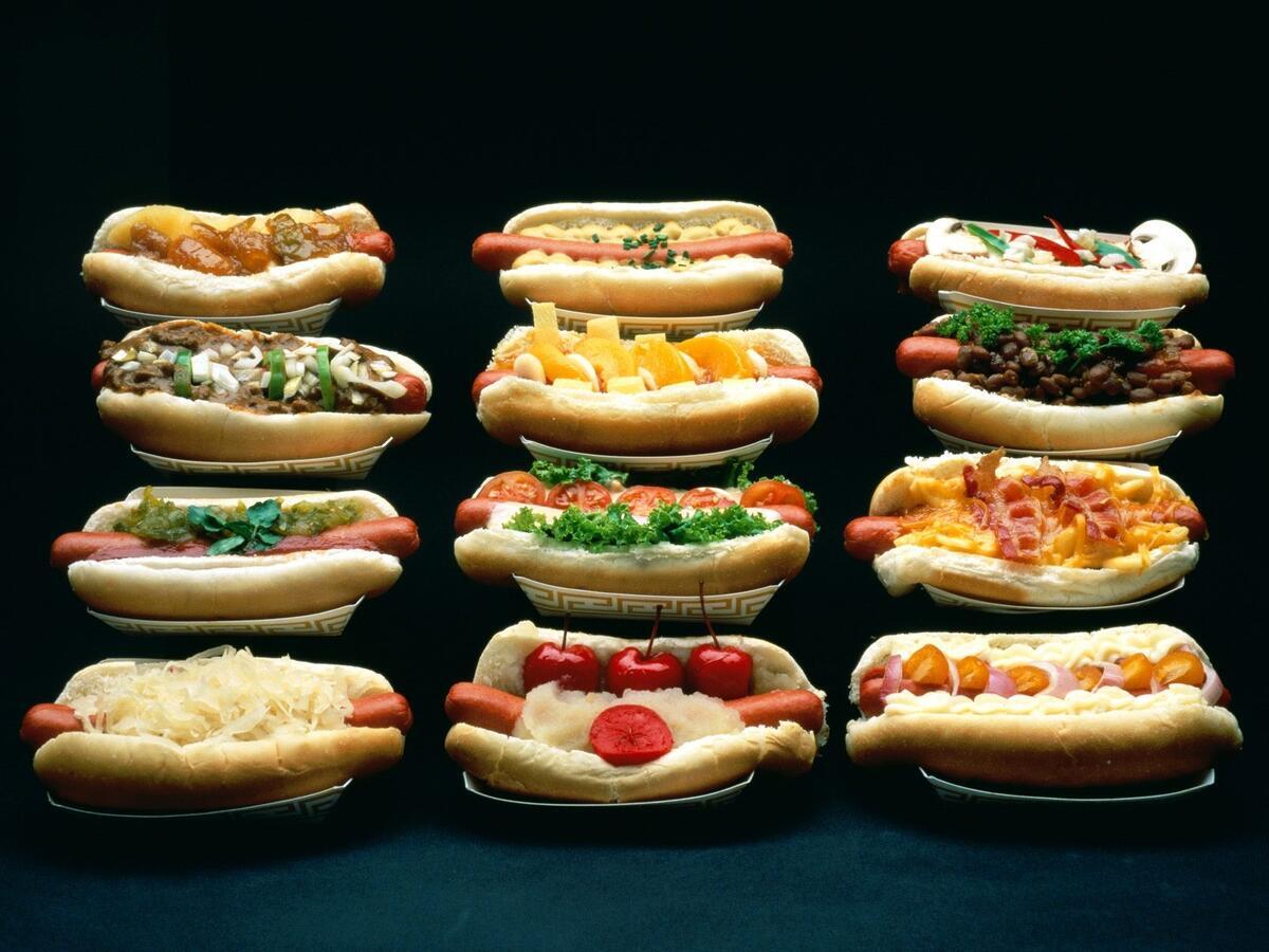 Обои хот доги различные вкусный мясо Булочка от Axebourne картинки на