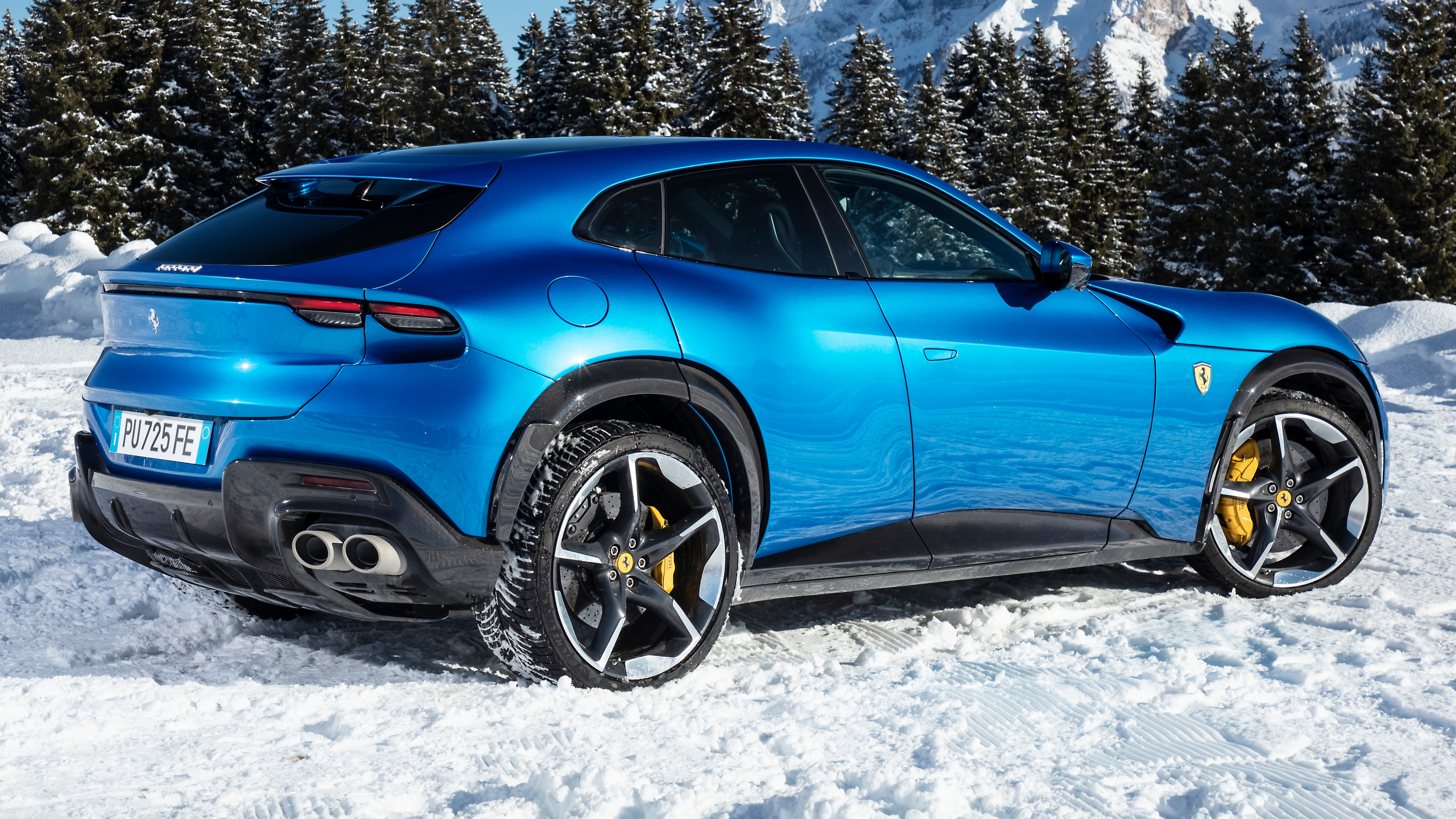 Ferrari Purosangue 2022 in blue rear view · 2560x1440 QHD & WQHD (16:9 ...