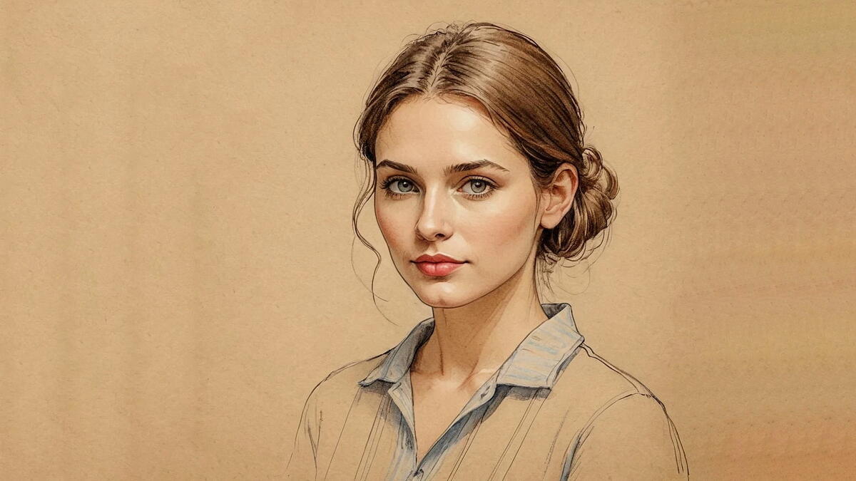 Рисунок портрет девушки в рубашке · бесплатная фотография от Danastr