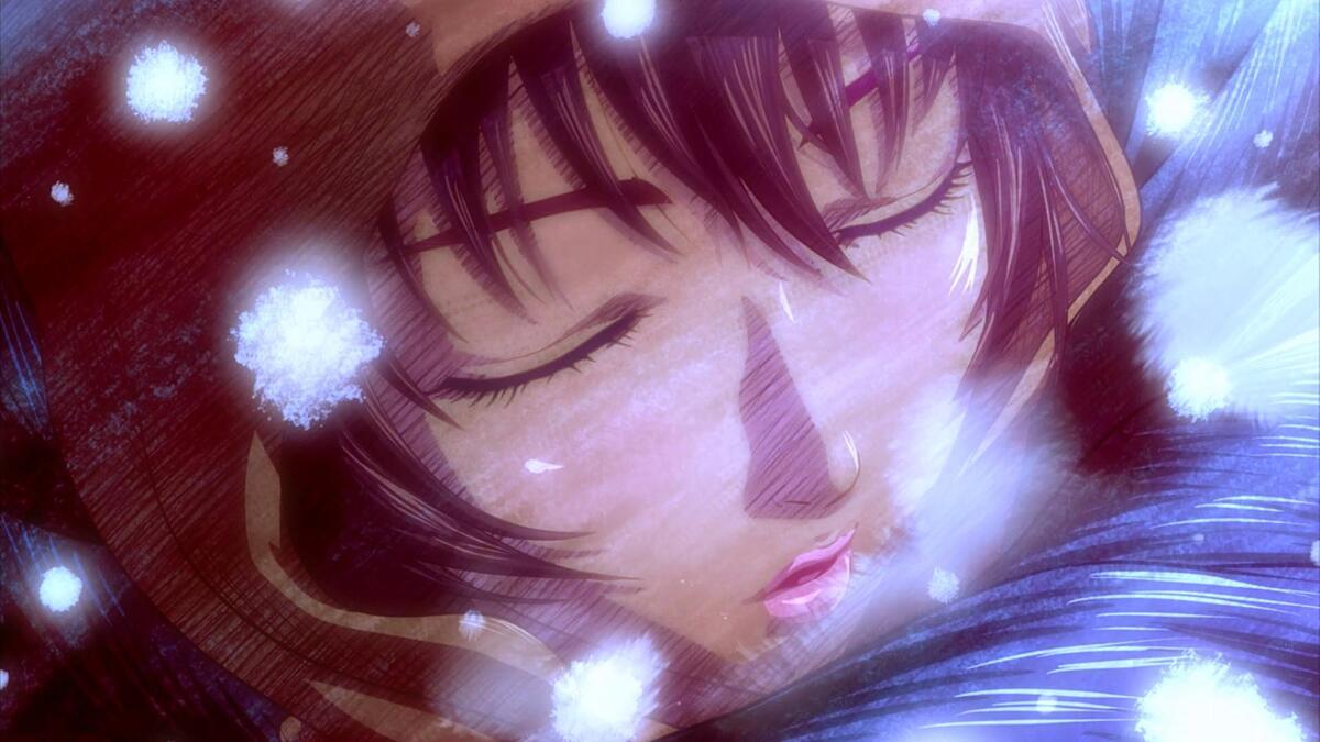 Обои снежинки закрытые глаза толстовка с капюшоном Wallpaper Berserk