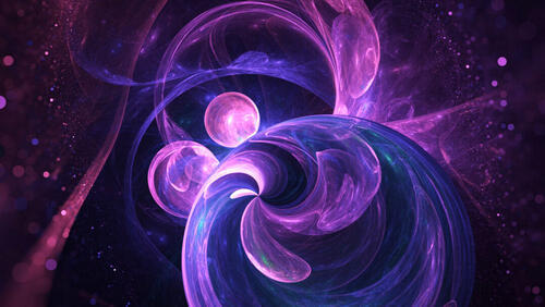 Обои преобразование частиц формы светящиеся Wallpaper Magical Balls от