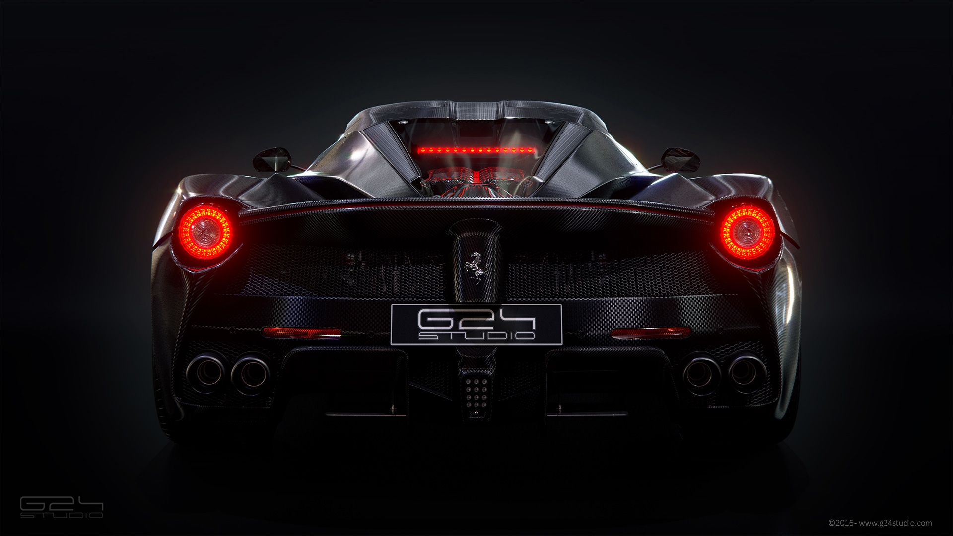 Black ferrari rear view on black background · free photo from chappie ...