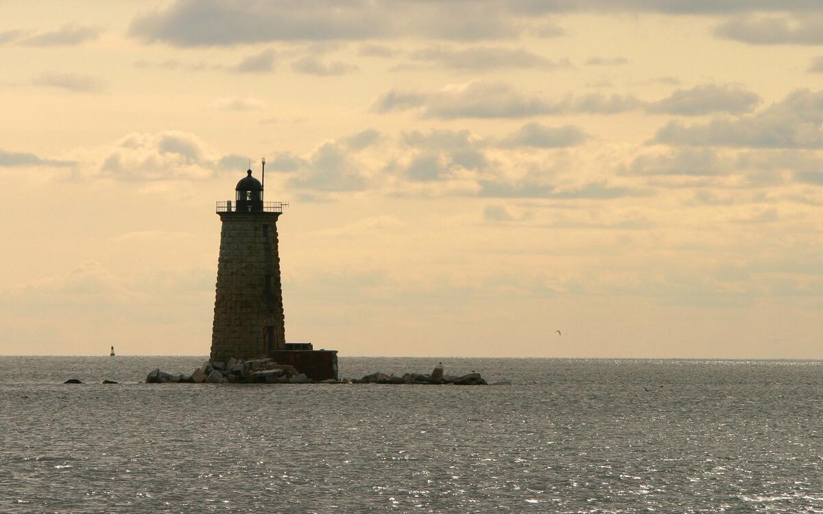 Обои закат море залив берег песок от Axebourne картинки на рабочий