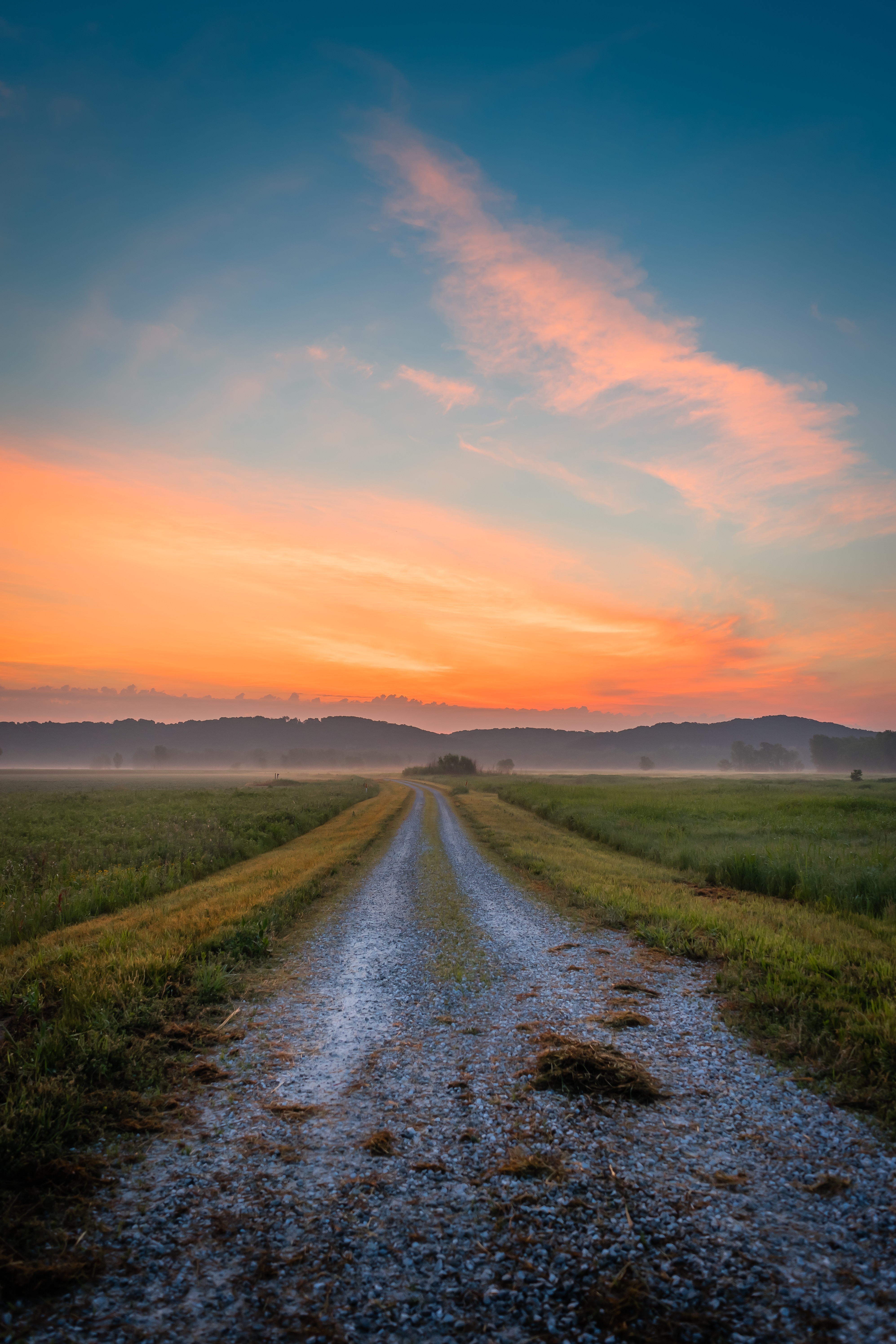 sunset long path hills field mist wallpapers from uaha - images from ...