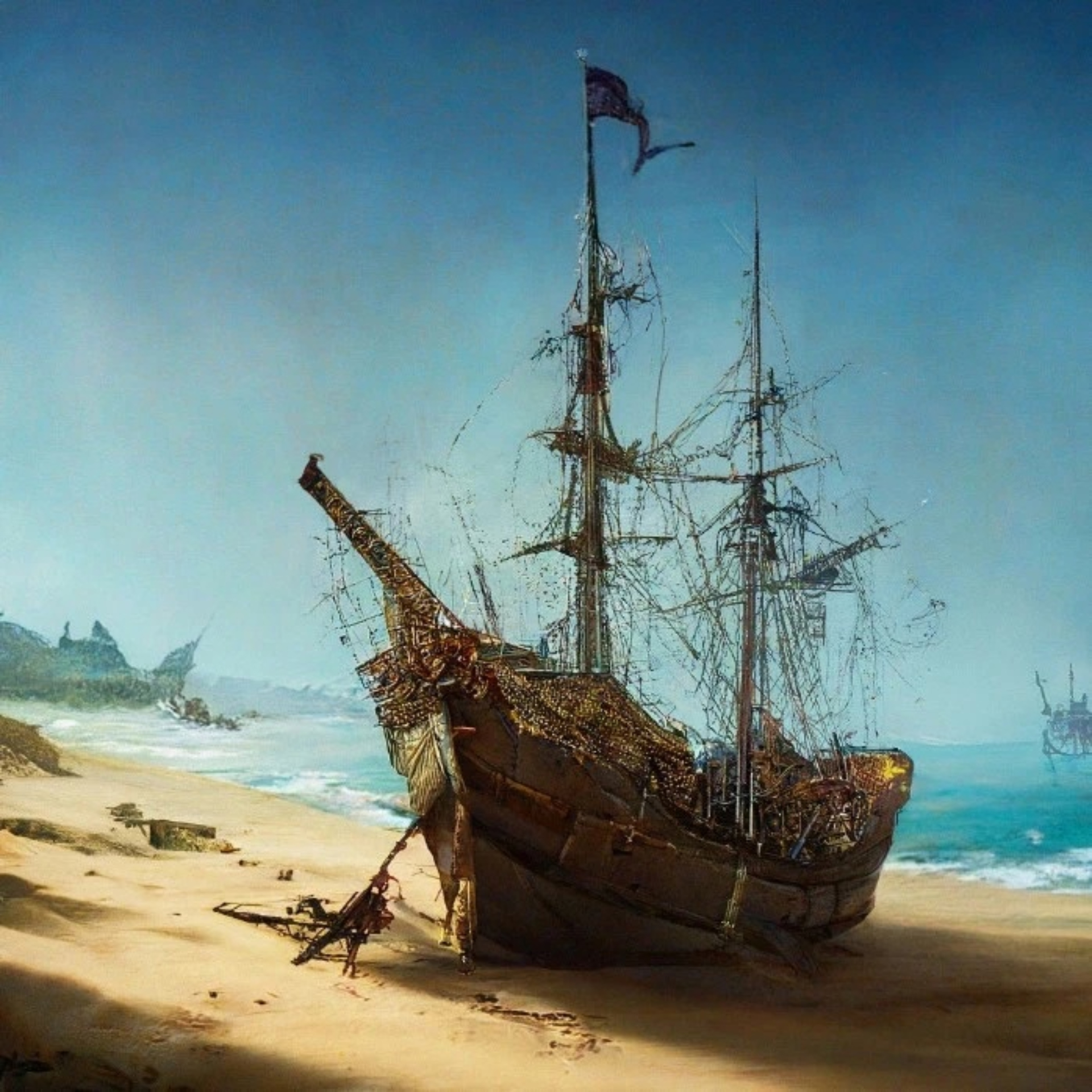 A stranded pirate ship · free photo from id359296741 - pictures and wallpapers
