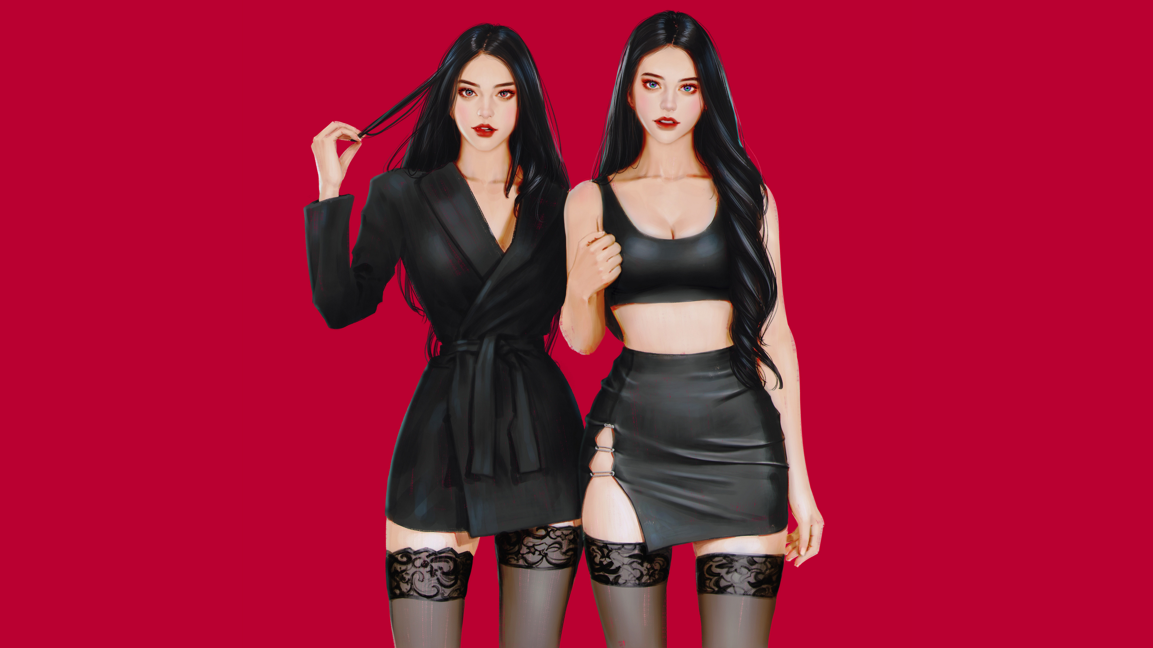 Две черноволосые красавицы · бесплатная фотография от skywolfx - картинки и обои на рабочий стол