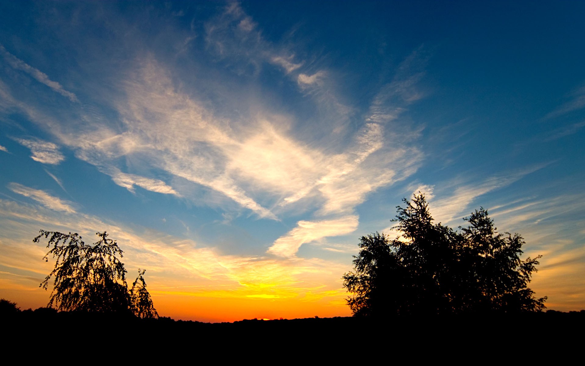 Sunset in the sky · 1366x768 free photo from chappie - Fonwall pictures ...
