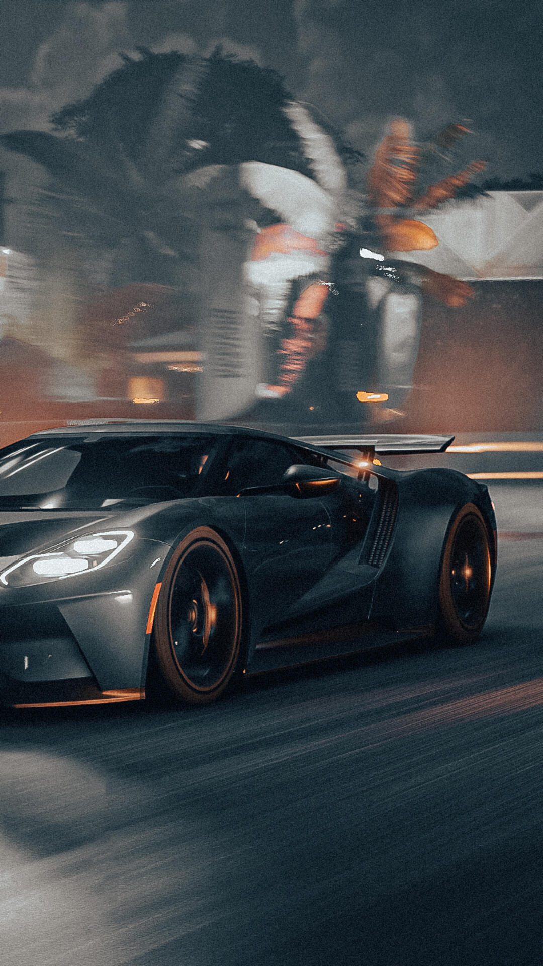Спортивный автомобиль черного цвета Ford Gt из игры Forza Horizon 5