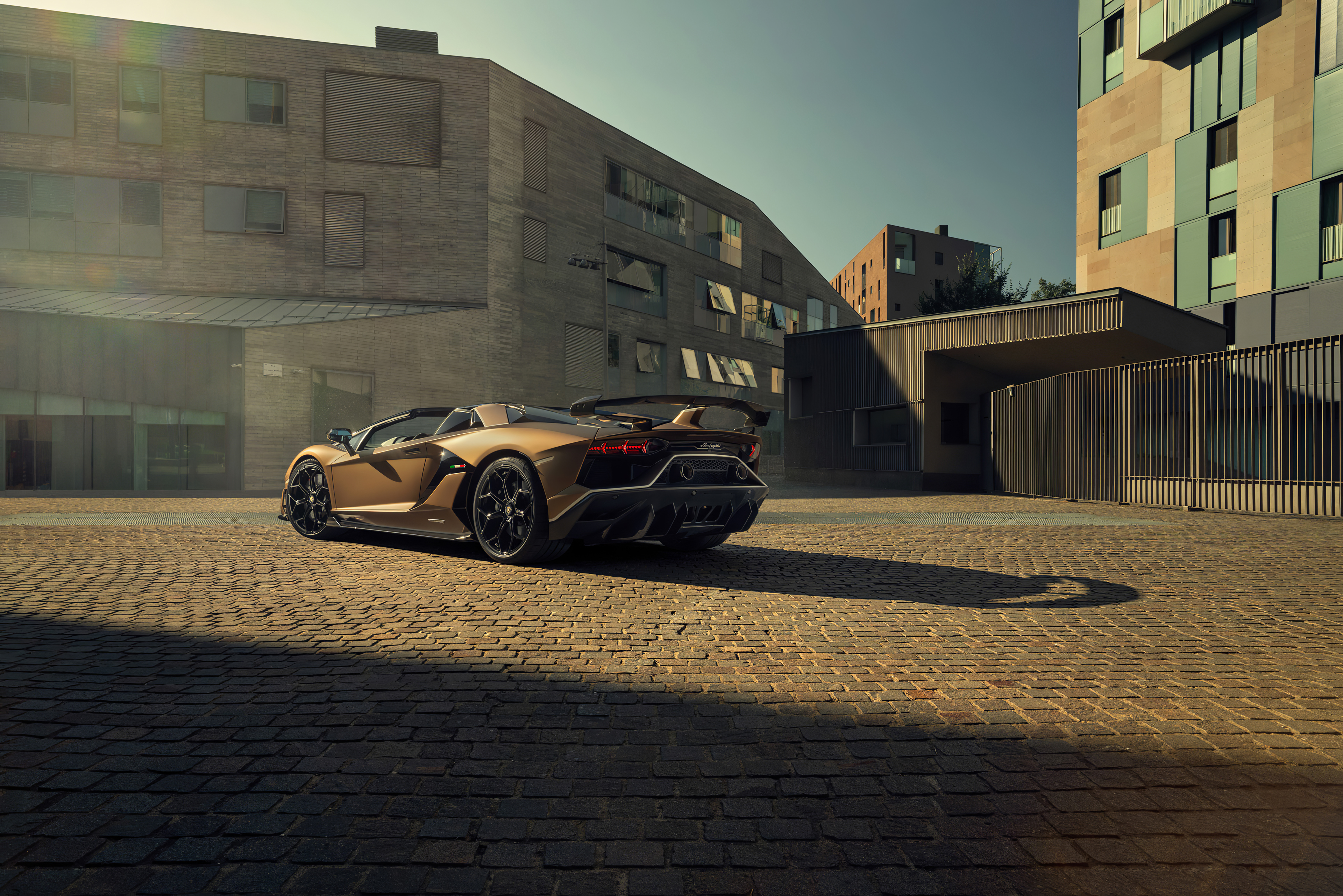 Lamborghini Aventador SVJ in brown rear view · 1920x1080 Full HD free ...