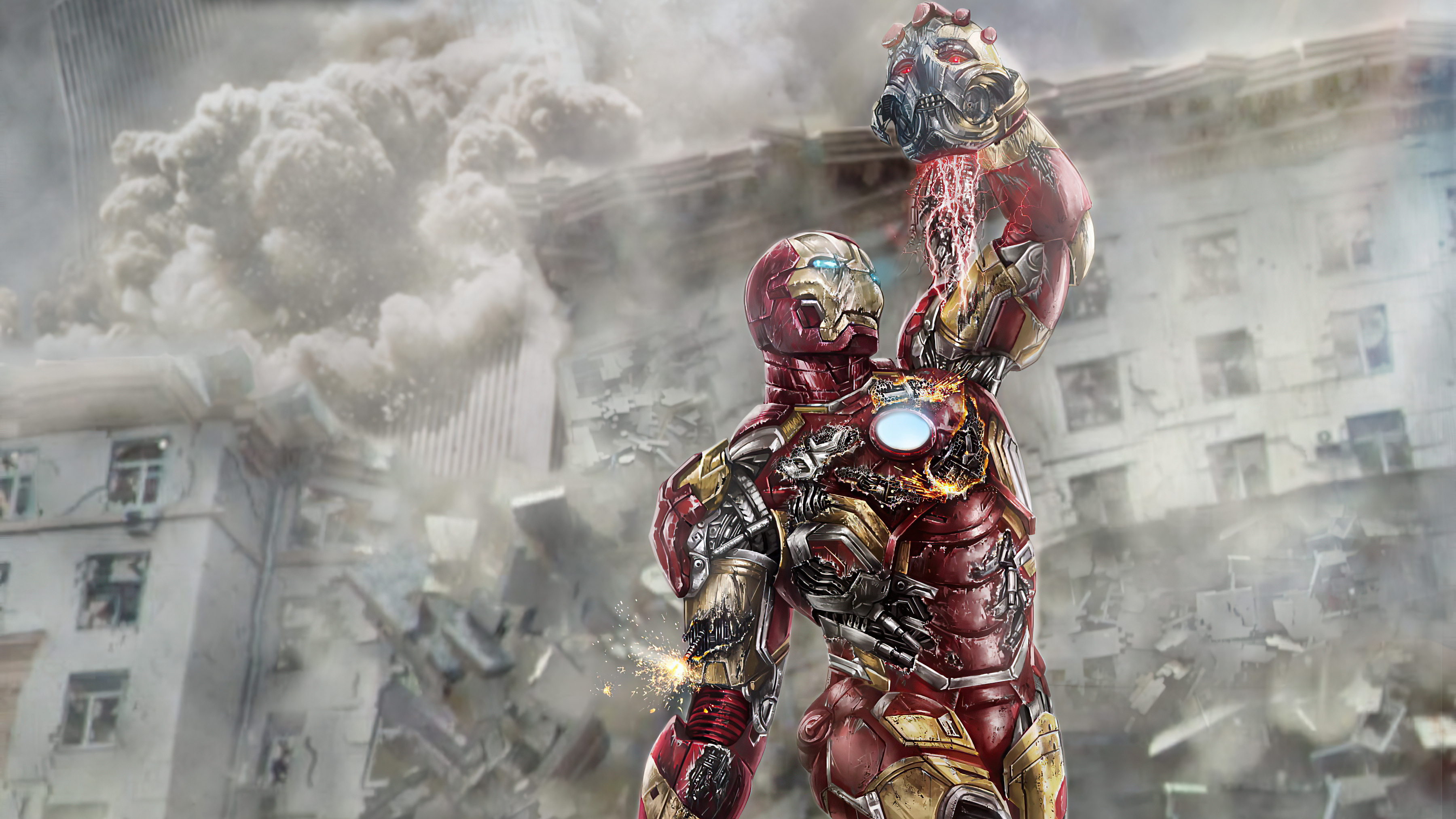 Wallpapers the iron man an explosion super heroes a work of art movies ...